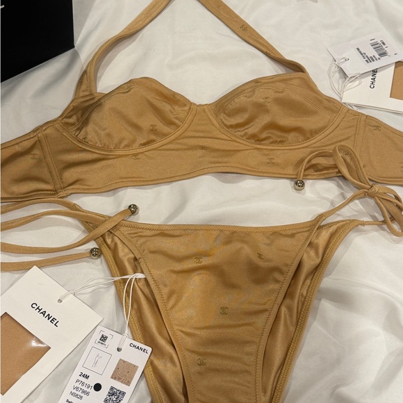 CHANEL | Swim | Chanel Gold Bikini Set With Luxe Matte Finish | Poshmark